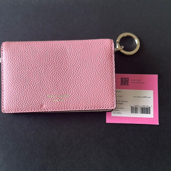 kate spade | Accessories | Kate Spade Pink Pebbled Leather Key Card ...
